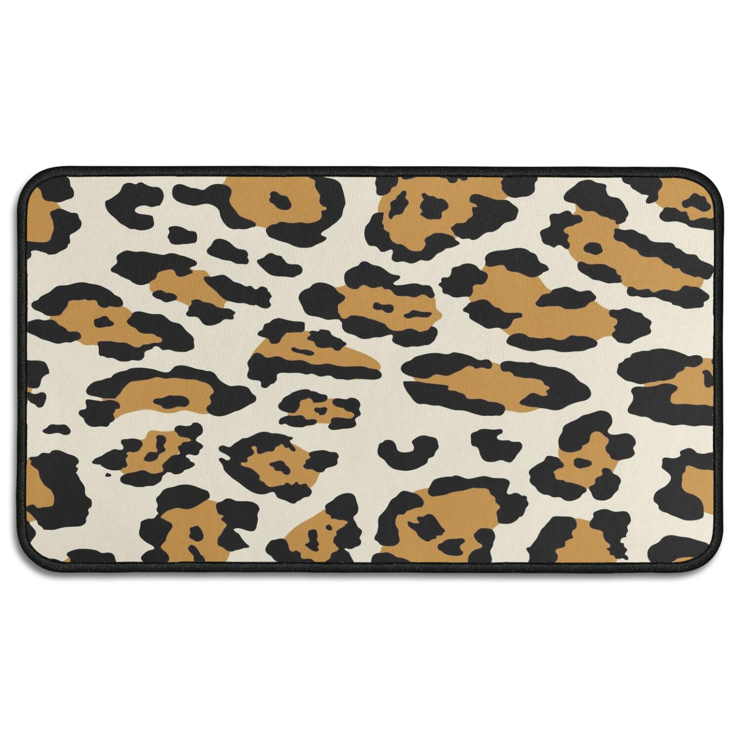 Beige and Black Of Leopard Print Door Rugs,Washable Non Slip Door Mats ...