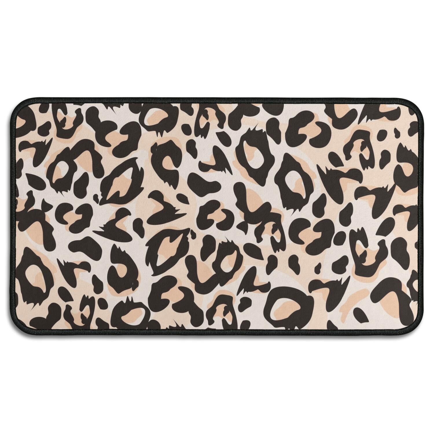Beige and Black Of Leopard Print Door Rugs,Washable Non Slip Door Mats ...