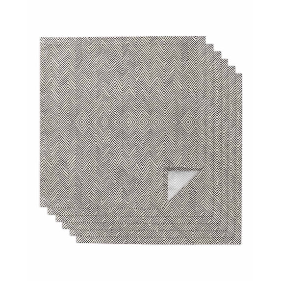 Beige Black Stripe Cloth Napkins Set of 6 Reusable Dinner Napkins ...