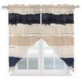 Beige Black Swag Curtain Valance for Window 2 Panels Striped Abstract ...