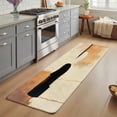 Beige Black Washable Runner Rug 1.4x4 ft Abstract Art Mottled Graffiti ...