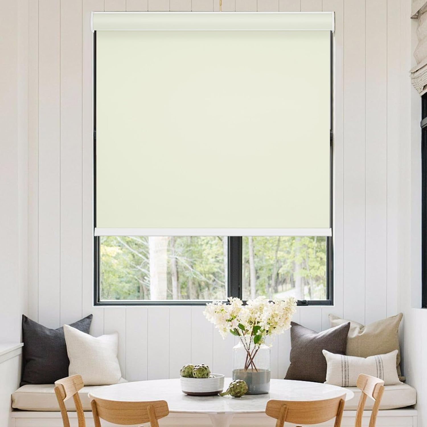 Beige Blackout Roller Shades for Window, Cordless Blackout Blinds with ...