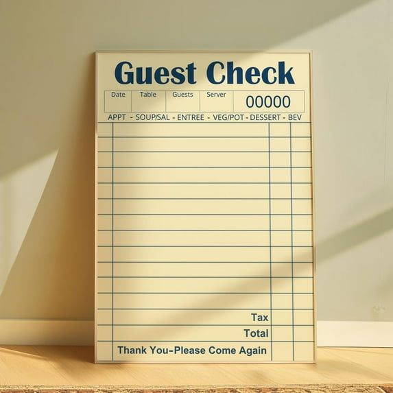 Beige Blank Guest Check Poster, Trendy Wall Art, Apartment Wall Decor ...