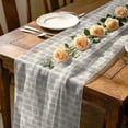 Beige Blocks 4.5 ft Cheesecloth Table Runner for Wedding 19"x55 ...