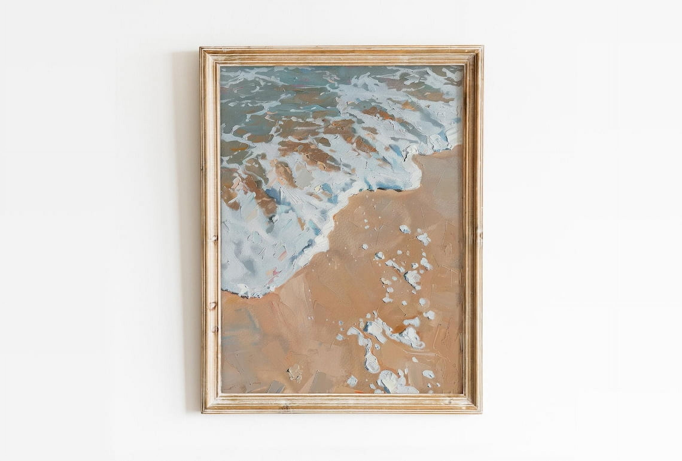 Beige And Blue Beach Wall Art, Trendy Coastal Poster, Preppy Beachy ...