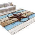 Beige Blue Brown Star Retro Washable Rug 5x7 Area Rug for Living Room ...