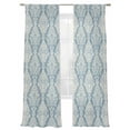 Beige Blue Flower Sheer Curtains 2 Panels Set Ethnic Middle East Sheer ...