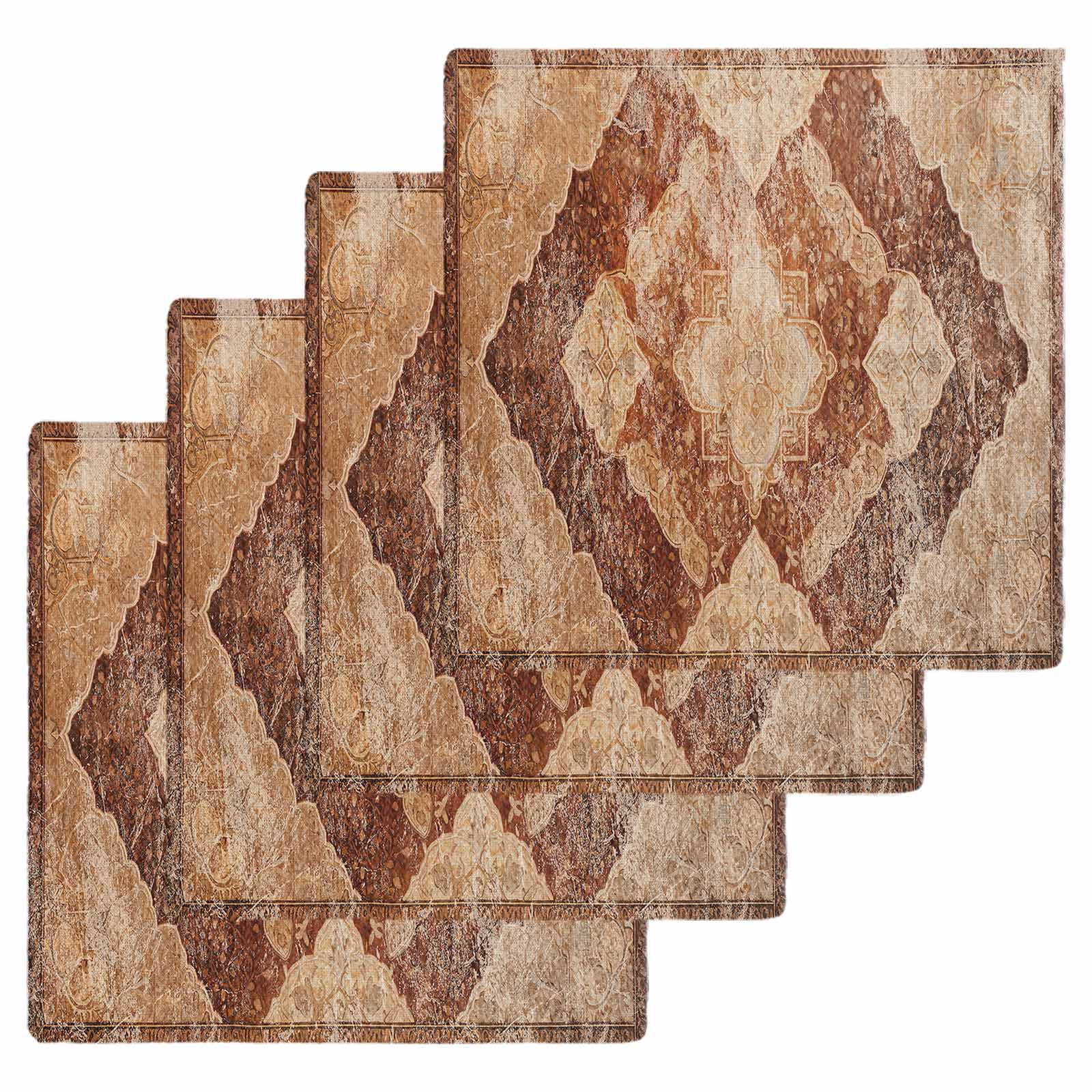 Beige Boho Kitchen Dish Towels for Drying Dishes Set of 4, Ethnic ...