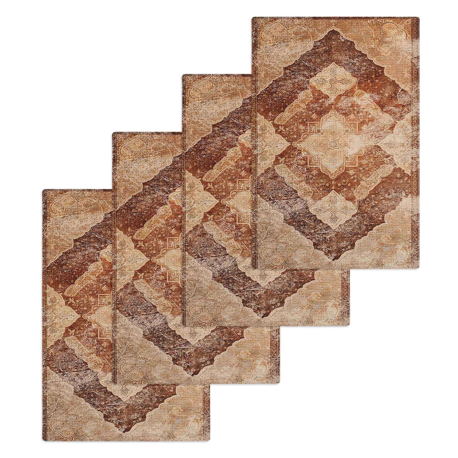 Beige Boho Kitchen Dish Towels for Drying Dishes Set of 4, Ethnic ...