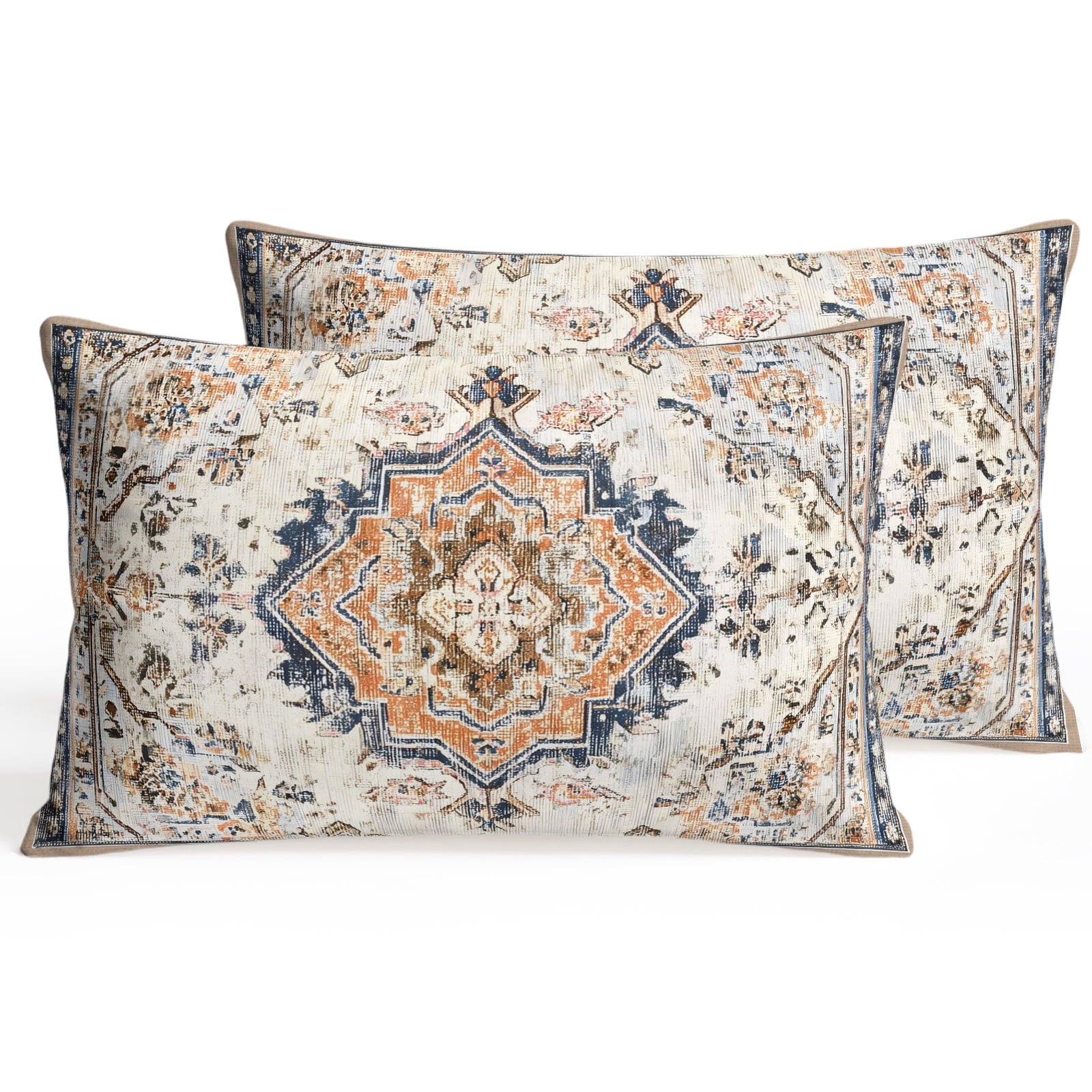 Beige Boho Lumbar Pillow Covers 12 x 20 Inch Pillow Covers Set of 2 ...