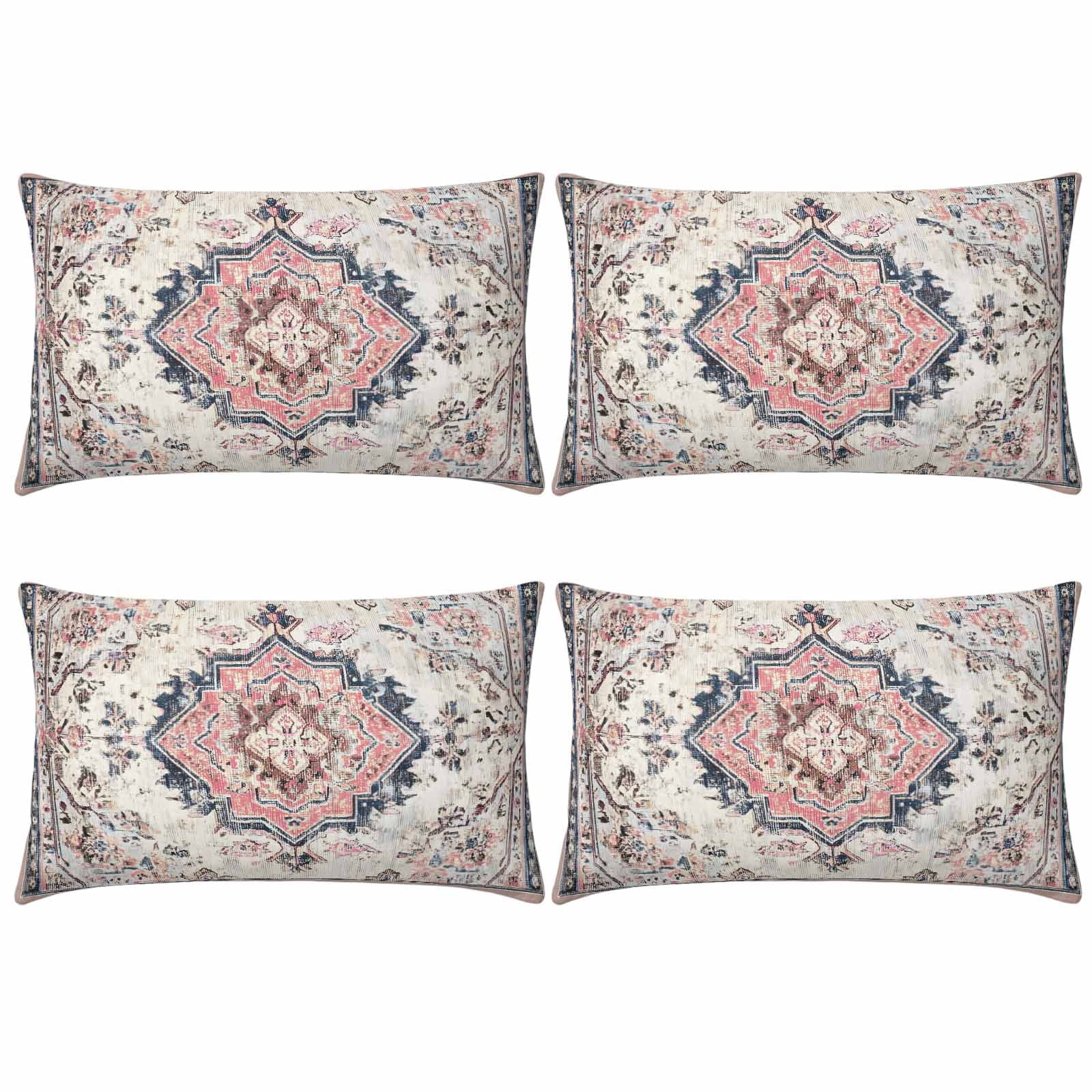 Beige Boho Lumbar Pillow Covers 12 x 20 Inch Pillow Covers Set of 4 ...