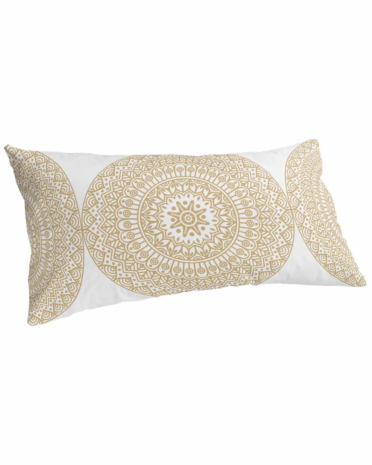 Beige Boho Pillow Covers King Size, Retro Farmhouse Ethnic Abstract ...
