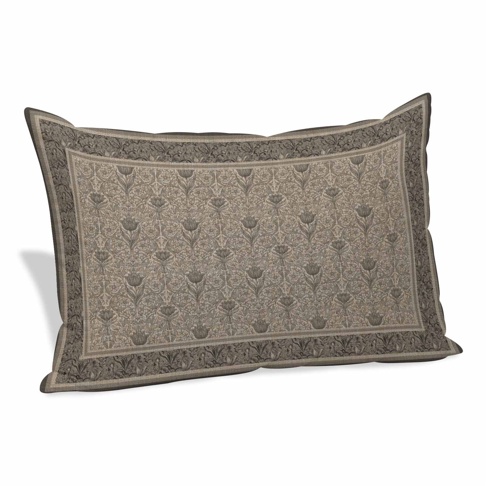 Beige Boho Pillow Covers, Linen Long Throw Pillow Case, Vintage Floral ...