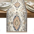 Beige Boho Table Runner Ethnic Tribe Chic Elegant Orange Tablerunners ...