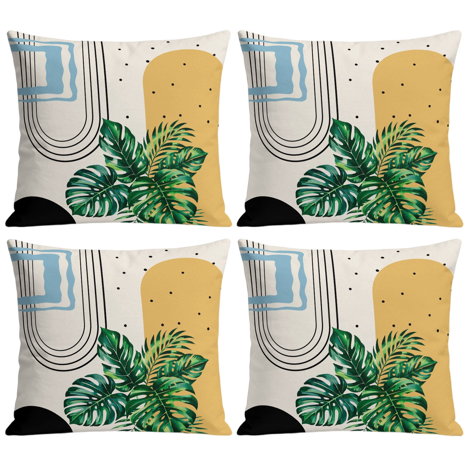 Beige Boho Throw Pillow Covers 18 x 18 Inch Pillow Covers Set of 4 ...