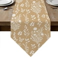 Beige Botanical Table Runner Linen Burlap Table Runner 90 Inches Long ...