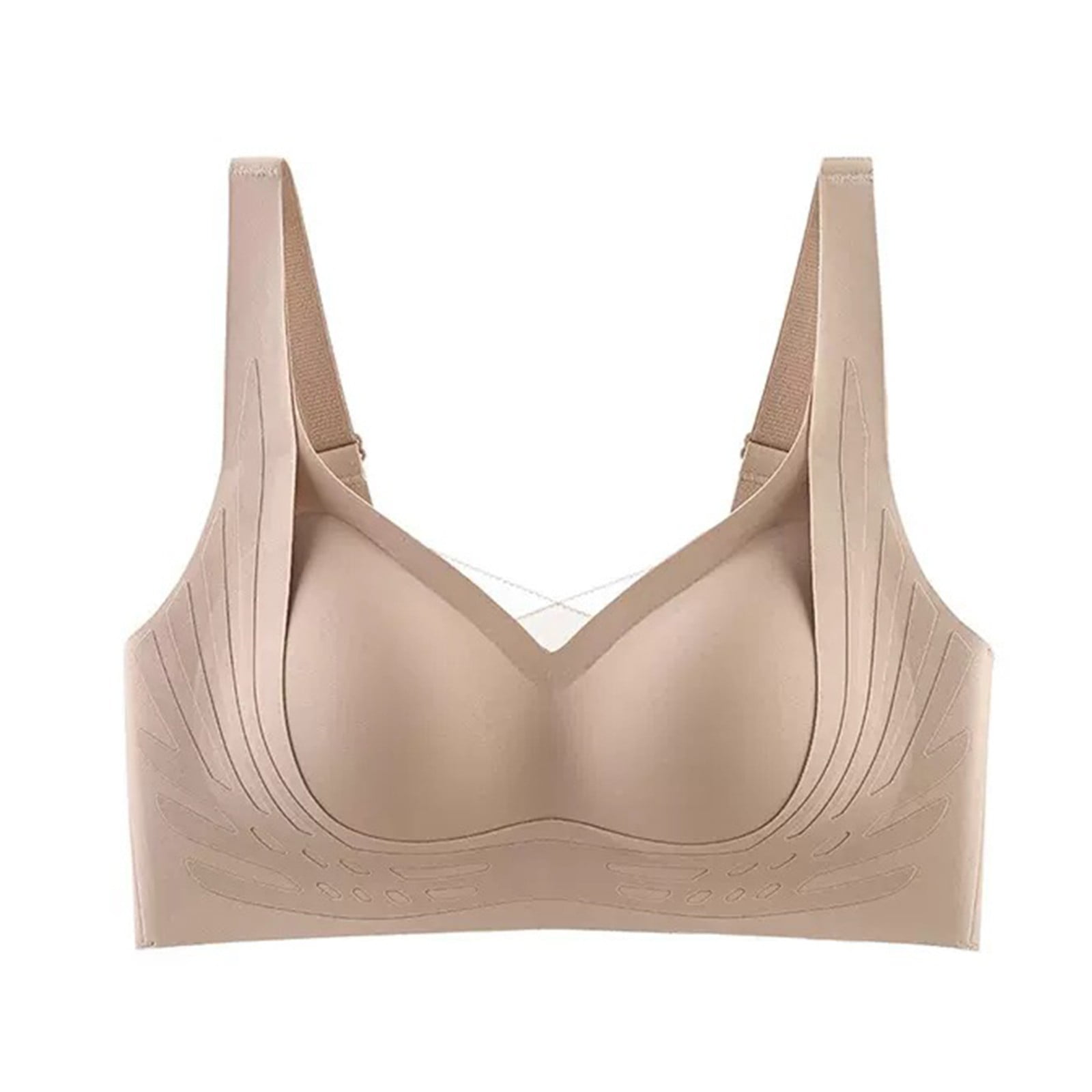 Beige Bras for Women Underwear Women's Wide Straps Without Ring ...