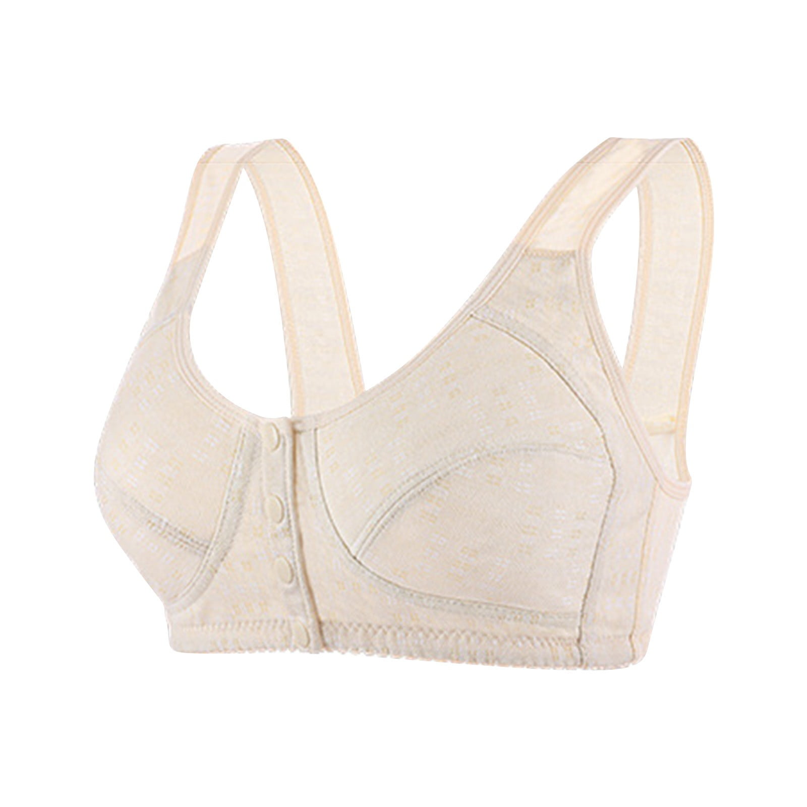 Beige Bras for Women Lace Front Button Shaping Cup Adjustable Shoulder ...