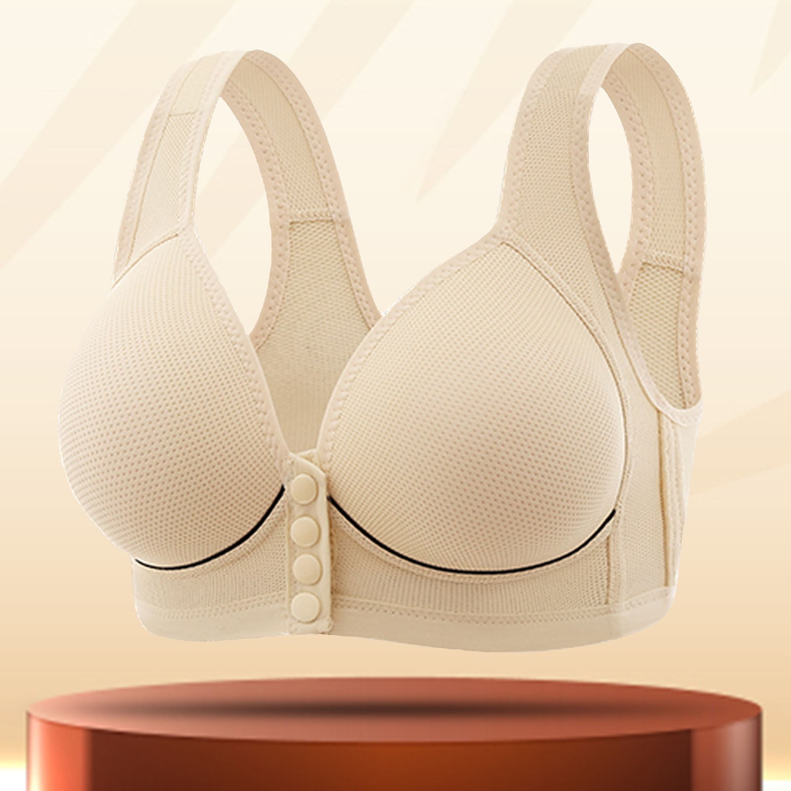 Beige Bras for Women Sports Push Up Bra Wireless Beauty Back Bralettes ...