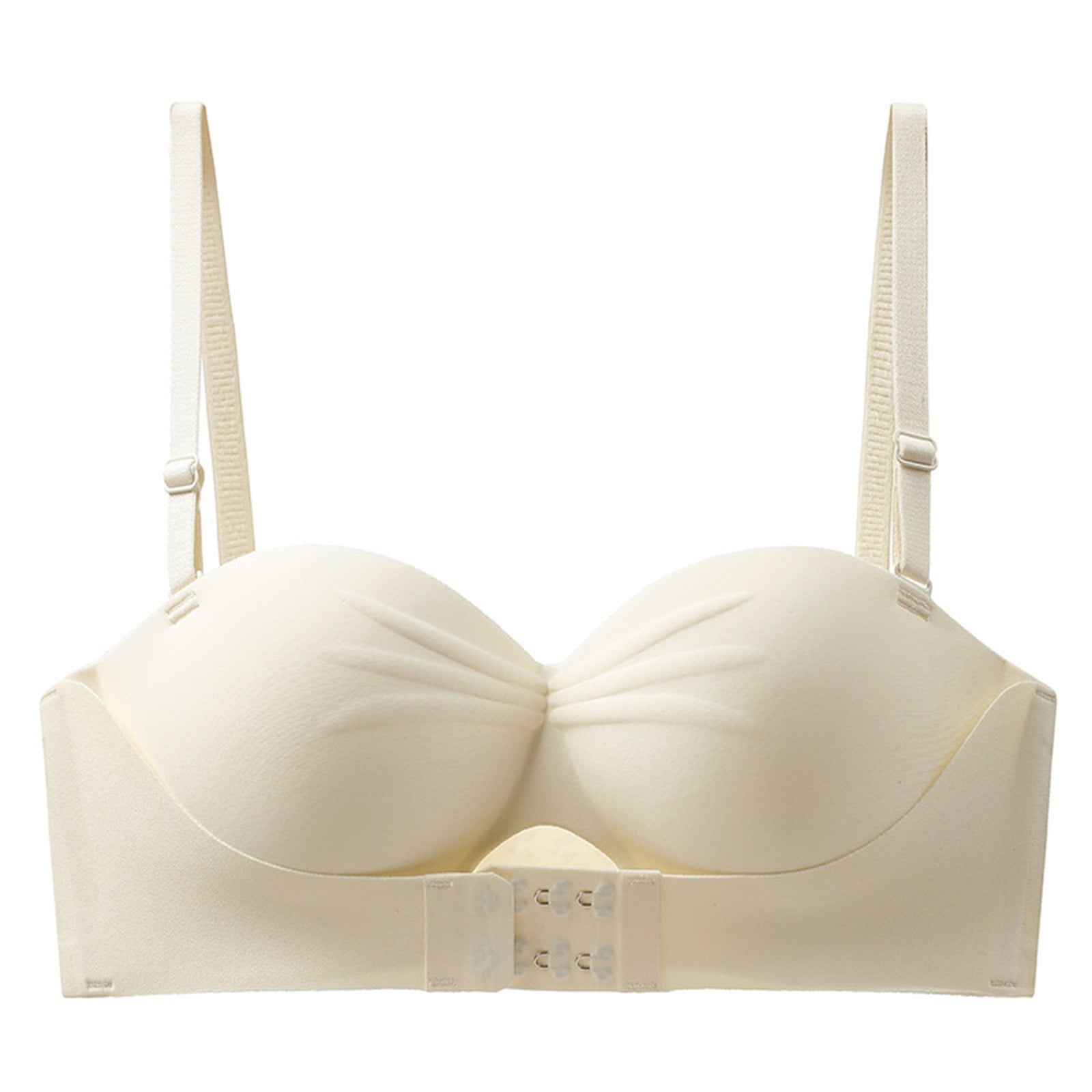 Beige Bras for Women's Half Cup Detachable Strapless Bra for Women with ...