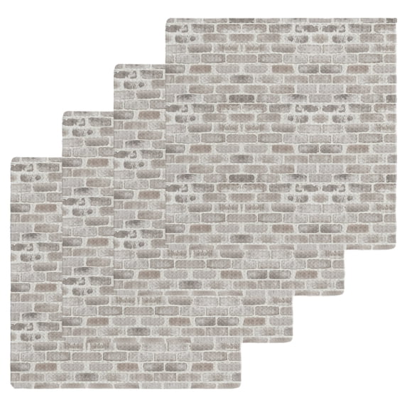 Beige Brick Wall Kitchen Dish Towels for Drying Dishes Set of 4, Retro ...