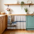 Beige Brown Blue Sink Skirt 11"Wx13"L,Dustproof Under Sink Curtain with ...