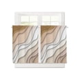 Beige Brown Gradient Wave Ripple Short Blackout Curtains 36 Inch Long ...