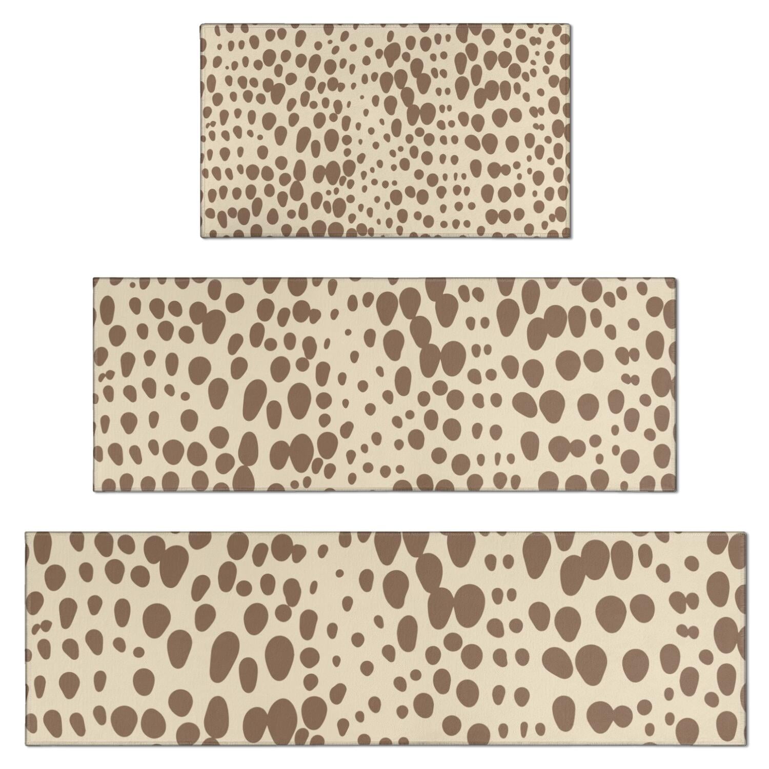 Beige and Brown Of Leopard Print Kitchen Rugs Sets Of 3,Kitchen Runner ...