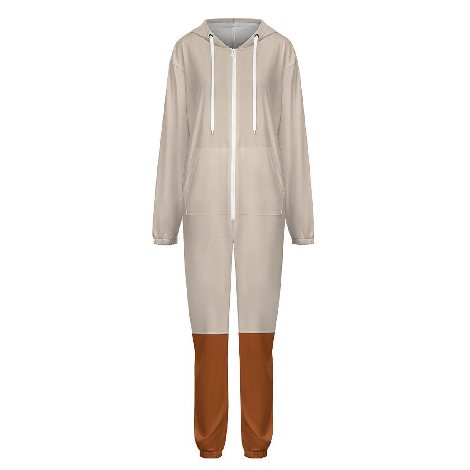 Beige Brown Minimalist Artwork Design Unisex Adult Onesie Pajamas with ...