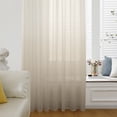 Beige Brown Ombre Sheer Curtains 84 Inch Length, Light Filtering Voile ...