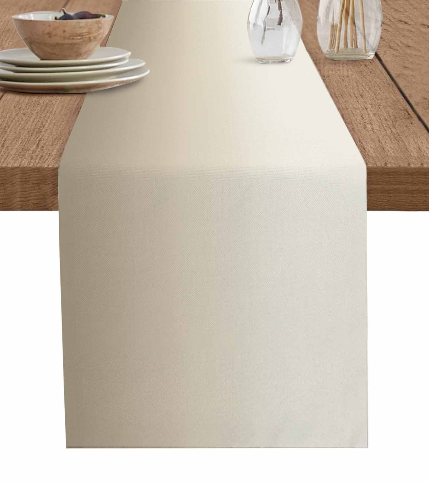 Beige Brown Ombre Table Runners 60 Inches Long, Cotton Linen Fabric ...