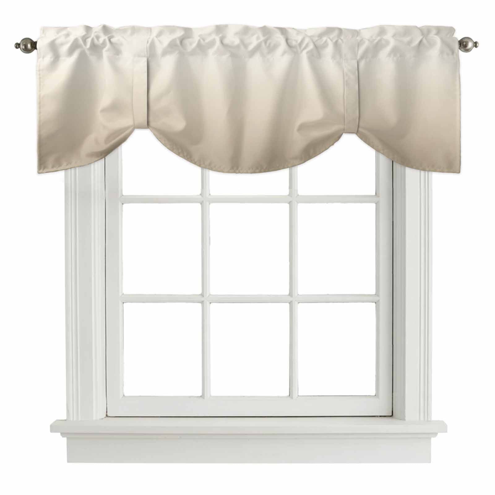 Beige Brown Ombre Tie Up Valance Curtains for Windows, Kitchen Curtains ...
