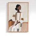 Beige Brown People Mid Century Modern Elegant Decor Unframed Paper ...