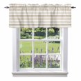 Beige Brown Valances for Windows, White Stripe Valance Window Treatment ...