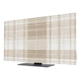 Beige Buffalo Plaid TV Cover for 32 Inch Screen, Stretch Fabric ...