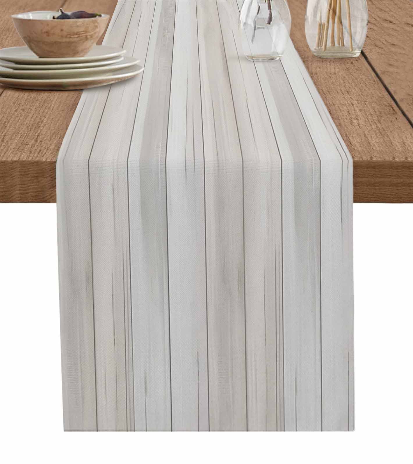 Beige Burlap Cotton Table Runner 13x120 Inches Long, Farmhouse Simple ...