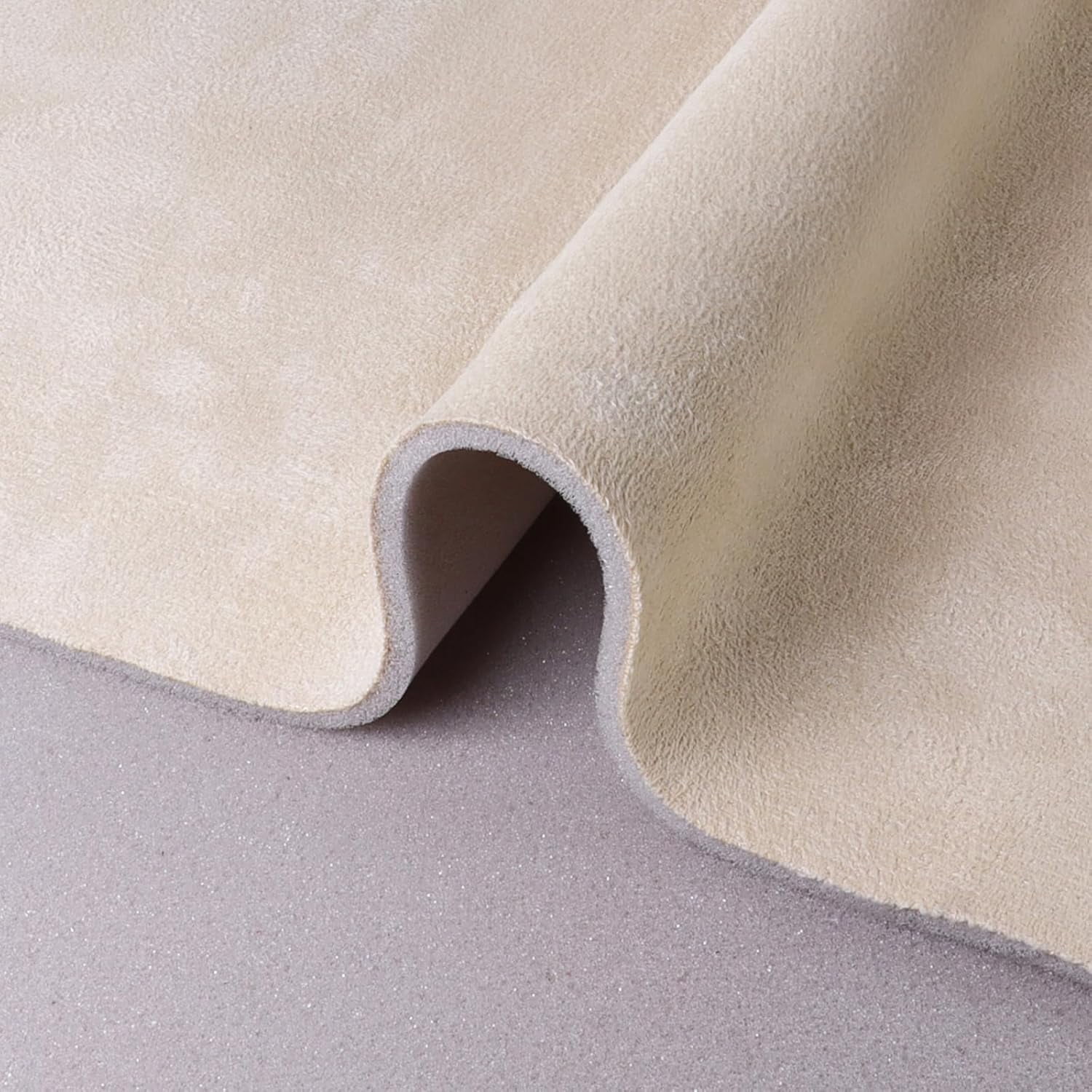 Beige Car Suede Headliner Fabric with 1/9" 3mm Foam Backing Material ...