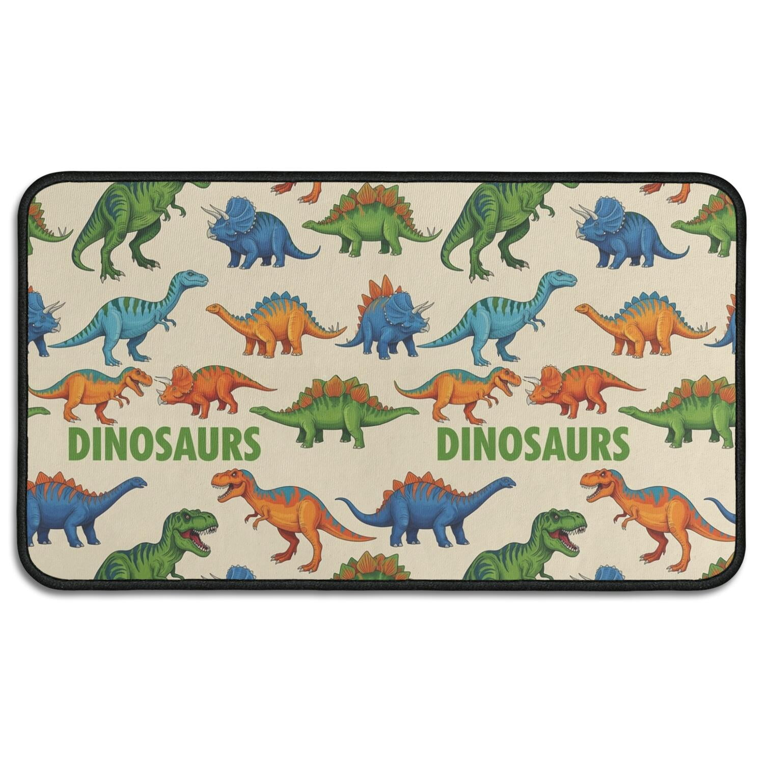 Beige Cartoon Dinosaurs Pattern Door Rugs,Washable Non Slip Door Mats ...
