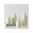 Beige Ceramic Vase Set-3 Small Flower Vases For Decor,Modern Boho ...