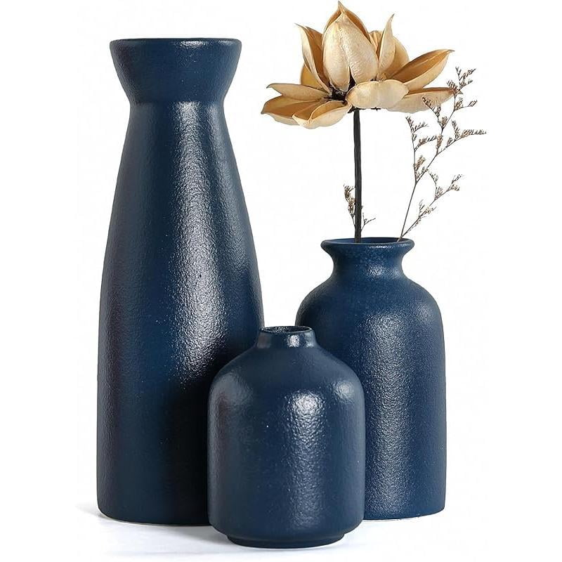 Beige Ceramic vase Set-3 Small Flower vases for Decor,Modern Boho ...
