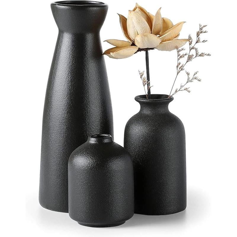 Beige Ceramic vase Set-3 Small Flower vases for Decor,Modern Boho ...