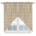 Beige Checkered Swag Valances for Windows 2 Pack Modern Minimalist ...