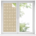 Beige Checkered Window Privacy Film, Modern Minimalist Geometric Grid ...