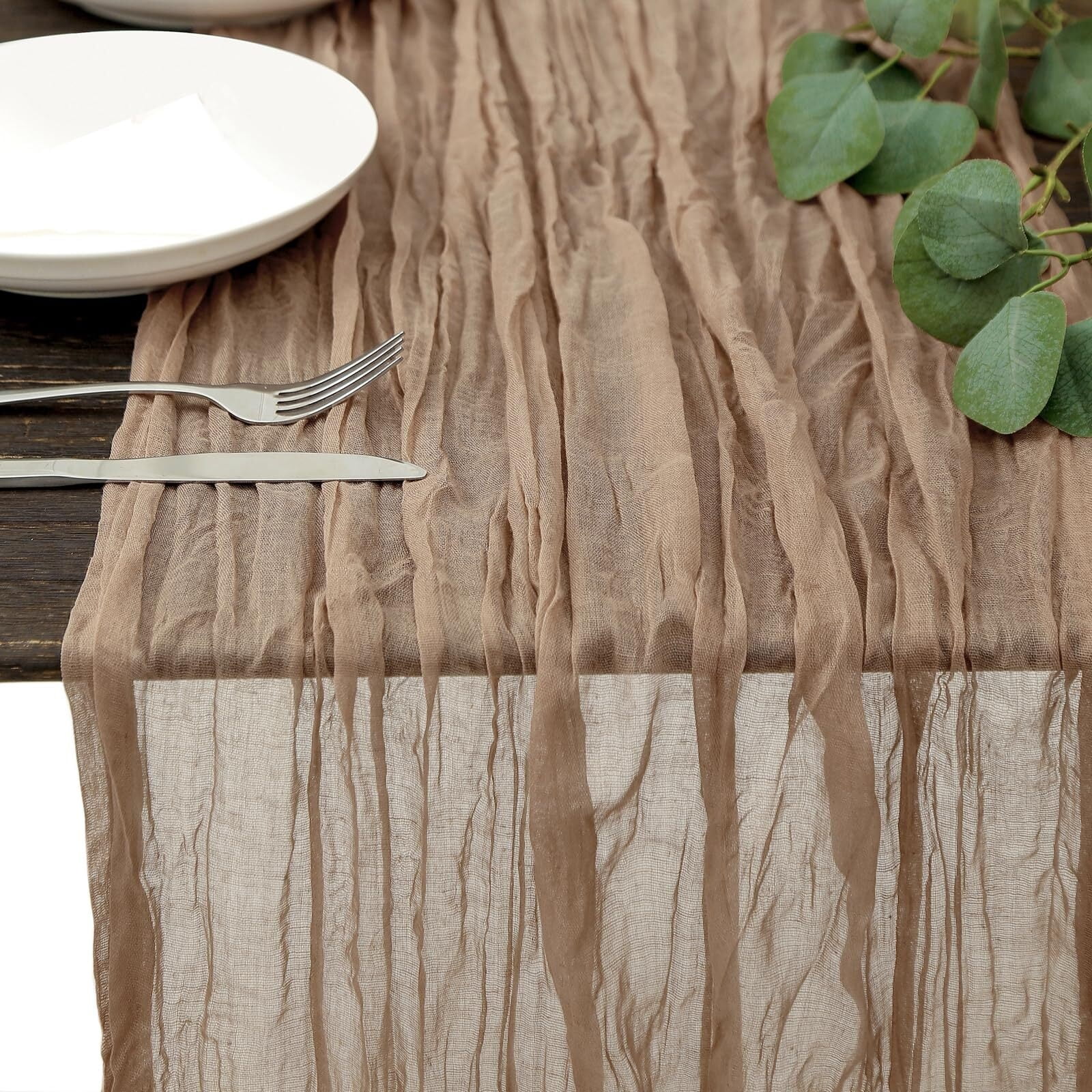 Beige Cheesecloth Table Runner 13.3ft Boho Gauze Cheese Cloth Table ...