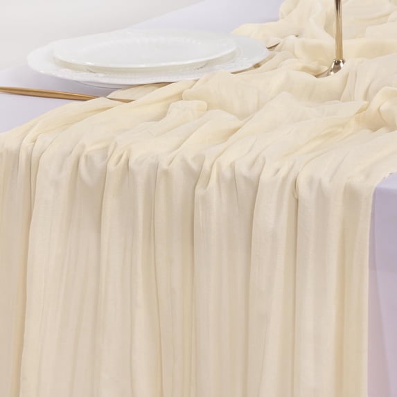 Beige Cheesecloth Table Runner Mothers Day Summer Boho Rustic Gauze ...