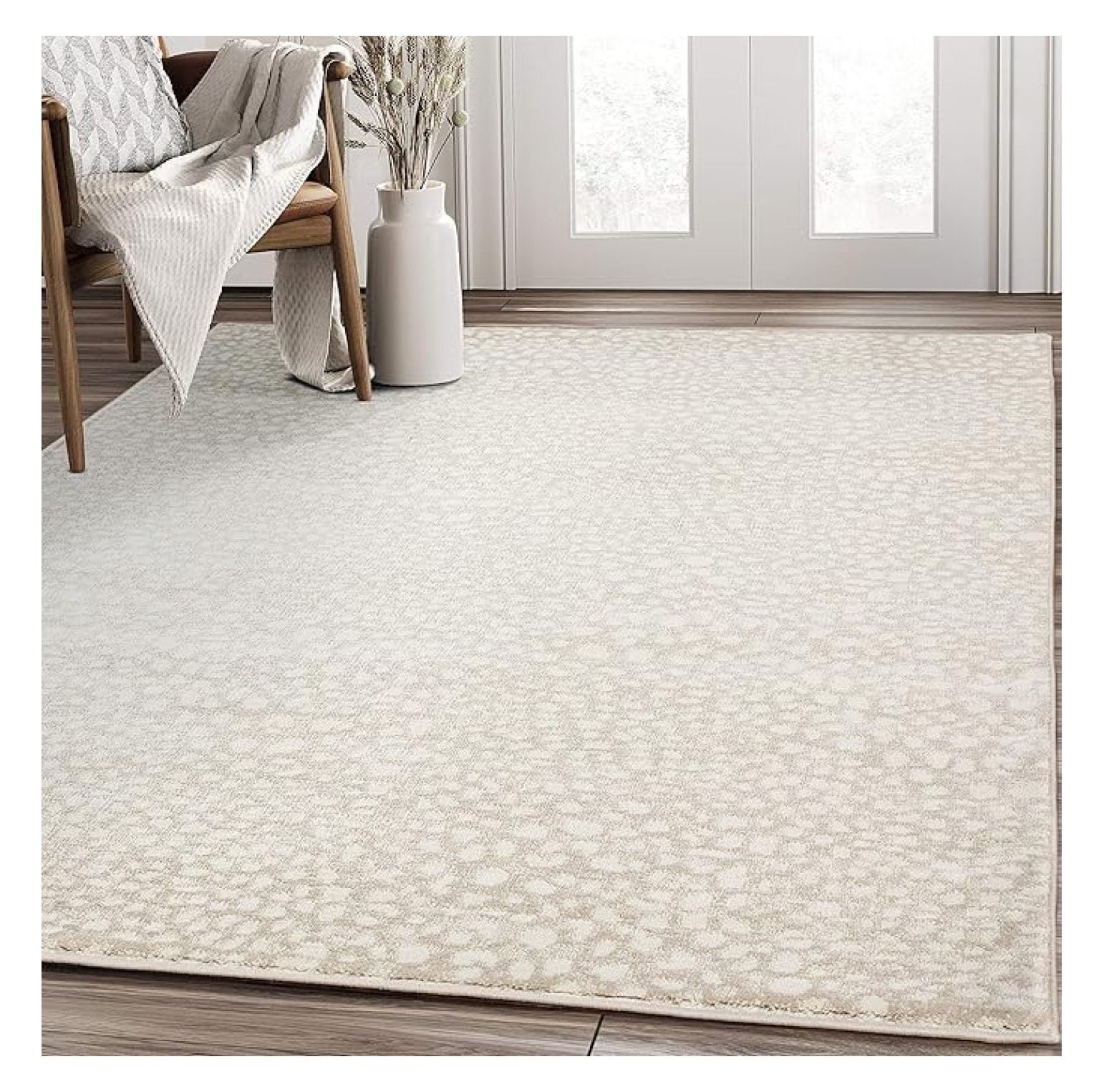 Beige Cheetah Print 5'3" x 7'6" Area Rug Rugs, Arto Collection ...