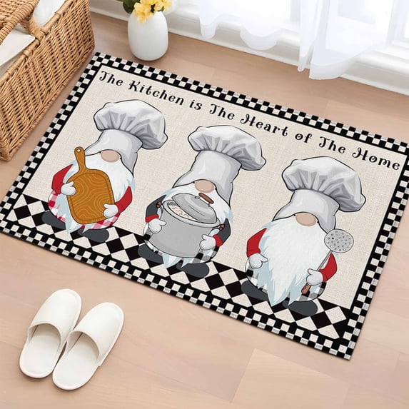 Beige Chef Gourmet Bathroom Mats 2x3 FT, Non Slip Small Kitchen Mat ...