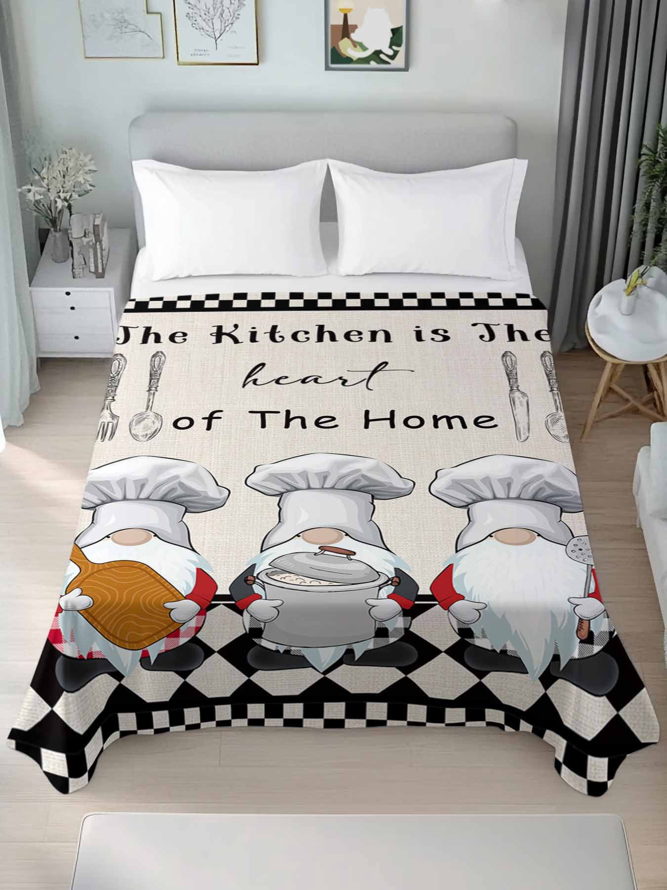 Beige Chef Gourmet Full Size Flat Sheet, Wrinkleproof & Fadeproof ...