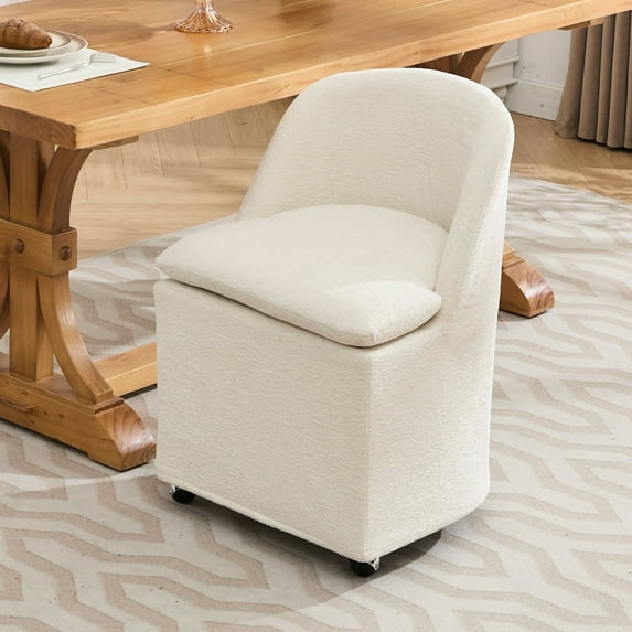 Beige Chenille Construction - 360° Turn & Ergonomic Design - Indoor ...