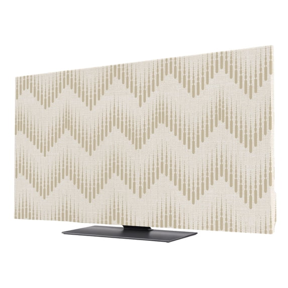 Beige Chevron Waves TV Cover for 43 Inch Screen,Stretch Fabric ...